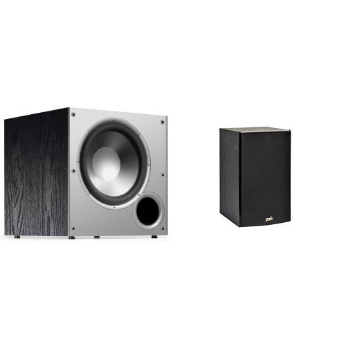 Polk Audio PSW10 Powered Subwoofer with T15 Bookshelf Speakers free ...