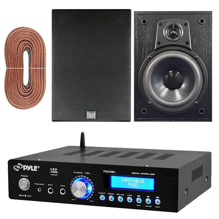 Pyle PDA5BU Amplifier Stereo Receiver Bluetooth AM/FM Radio USB AUX ...