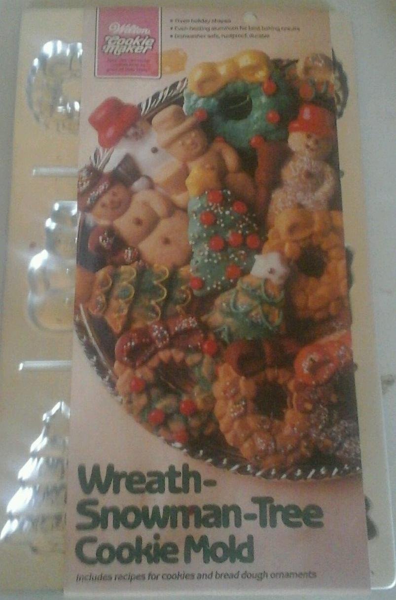 Wilton Wreath Snowman Tree Cookie Mold - Vintage 1984 free image download