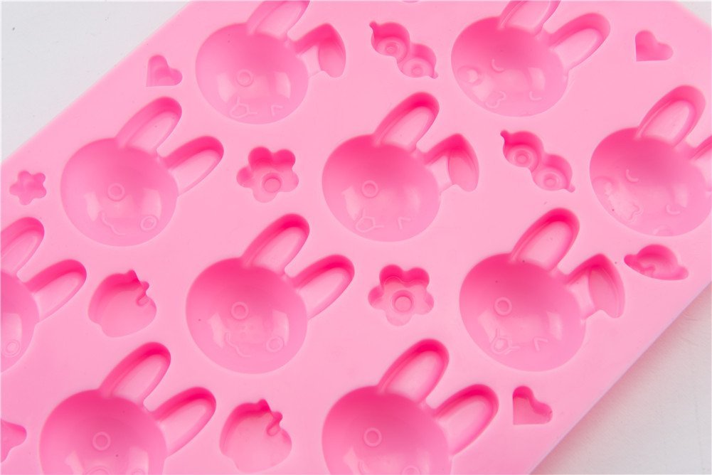 Multi-hole Silicone Lovely Rabbit Chocolate Ice Mold Cake Baking Mould ...