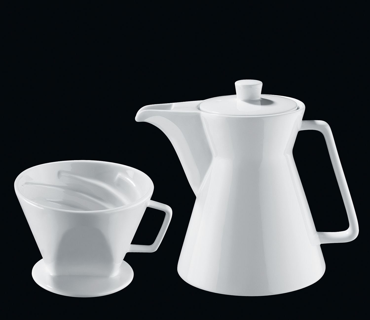 Cilio Premium Vienna Akantus White Porcelain 1l Coffee Pot & 4 Cup ...