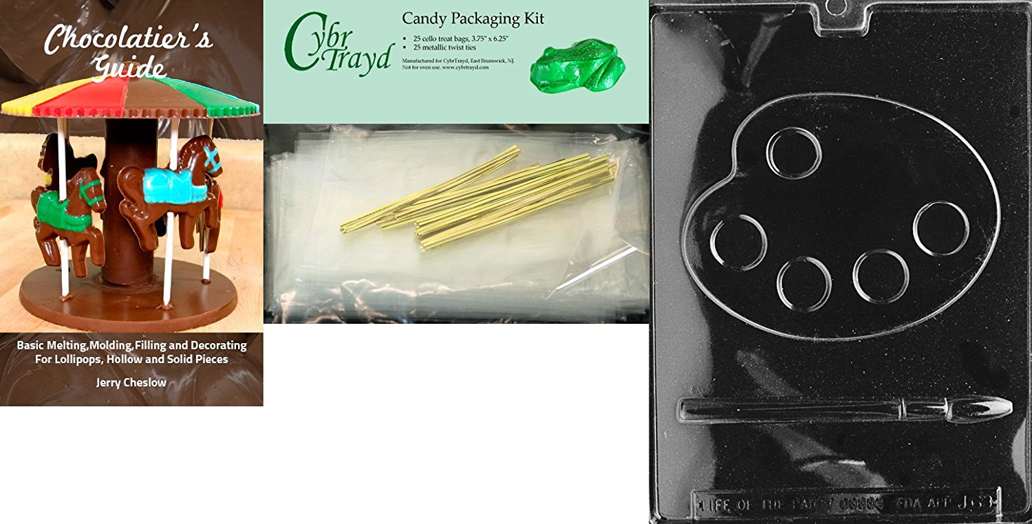 Cybrtrayd J069 Palette and Brush Chocolate Candy Mold with Exclusive Cybrtrayd Copyrighted ...