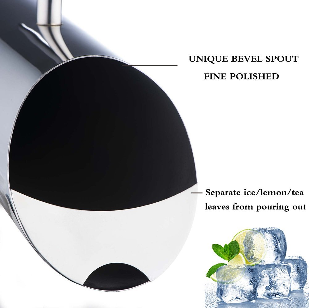 Stainless Steel Water Pitcher with Ice Guard, Straight Pot Frozen ...