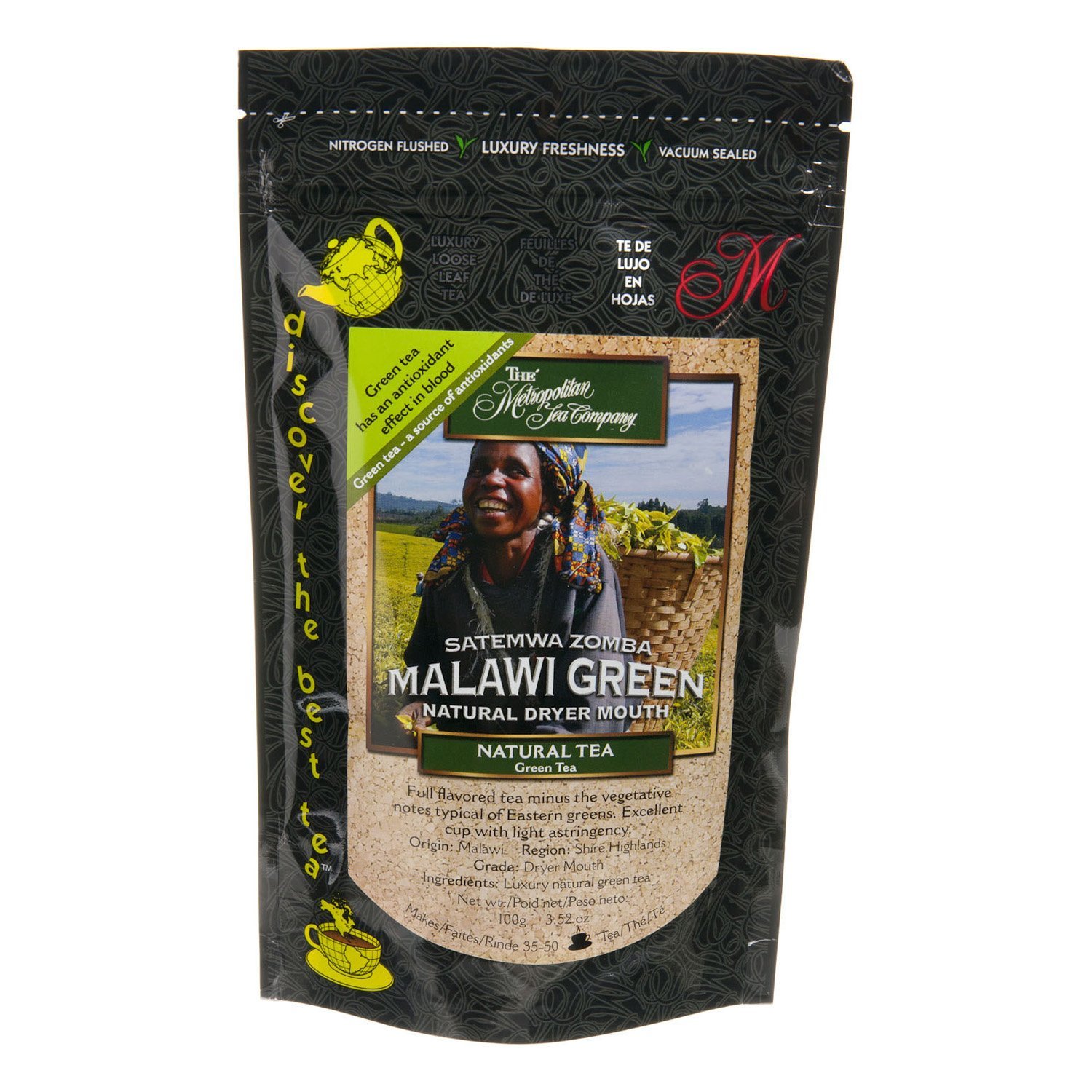 Metropolitan Tea Discovery Loose Tea Pack, Malawi Green Dryer Mouth ...