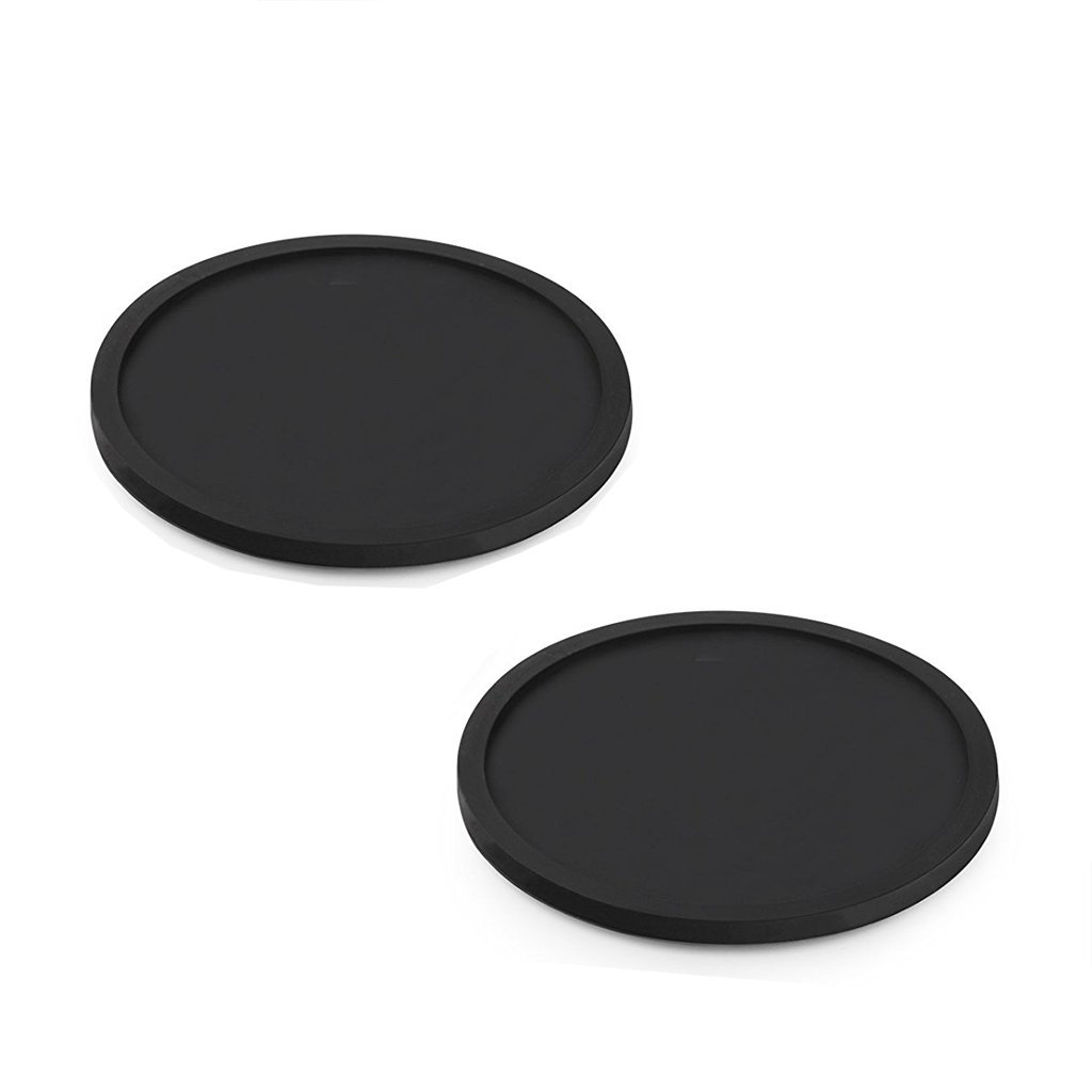 Fu Store Rubber Silicone Drink Coasters (Set of 2 Pieces), Black N24 ...