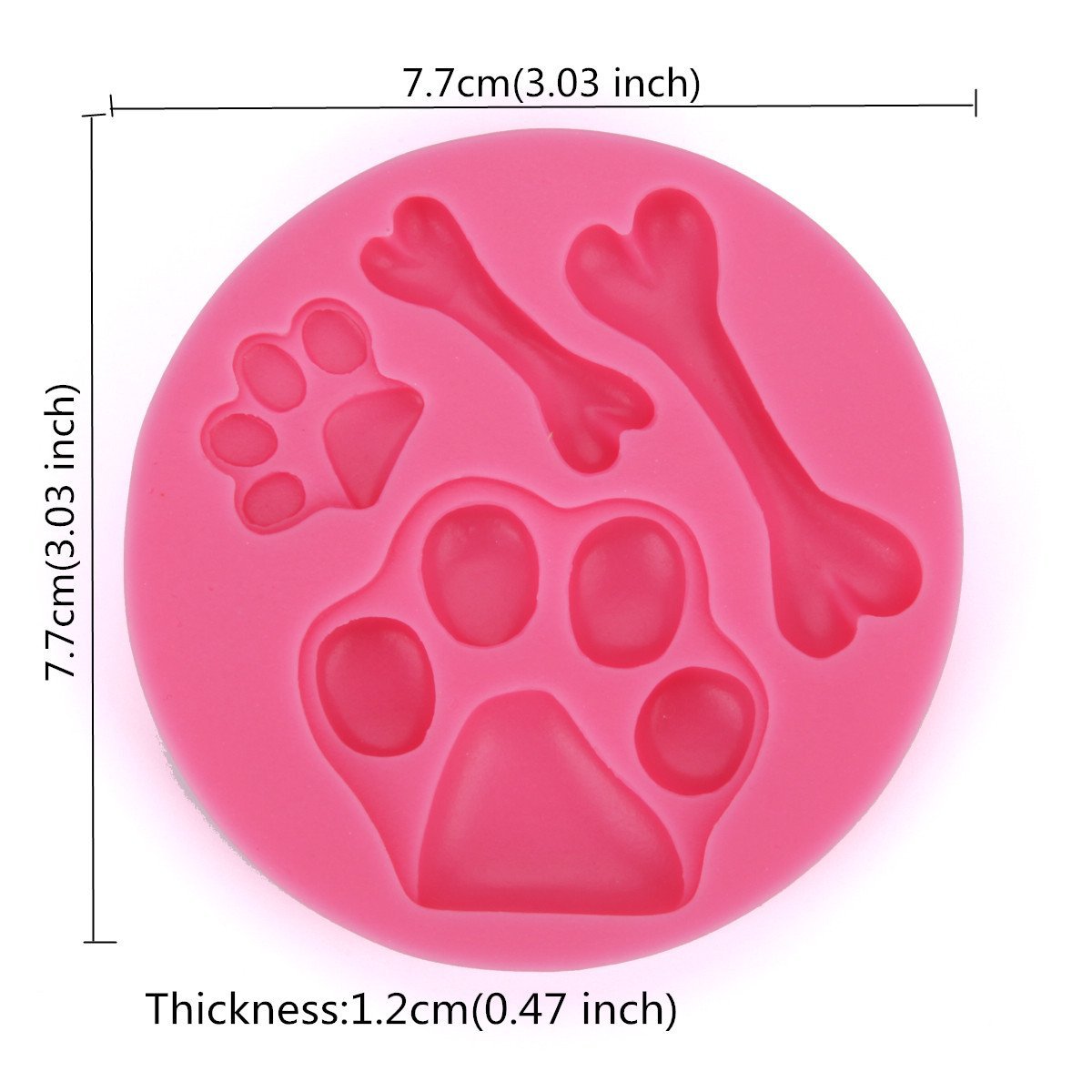 KookieMonsta Dog Bone Shapes Cupcake Top Decoration Small Pastry Mold ...