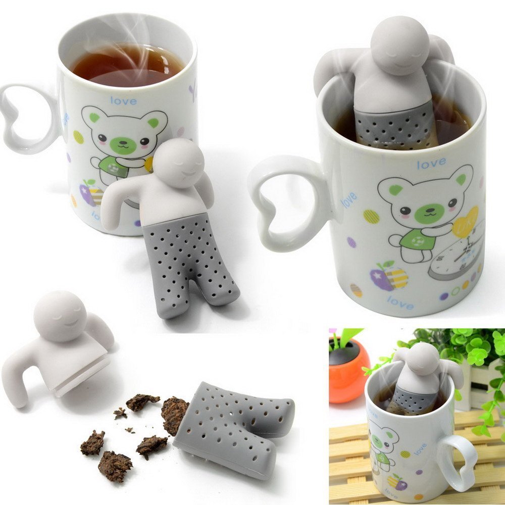 Silicone Infuser Loose Tea Leaf Strainer Herbal Spice Filter Diffuser ...