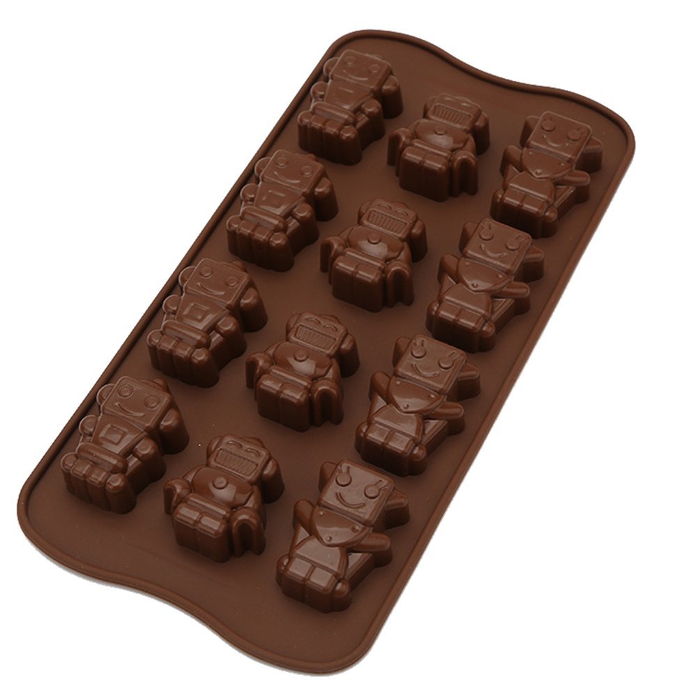 Always Your Chef 12 Cavities Robot Shaped Silicone Candy Making Molds ...