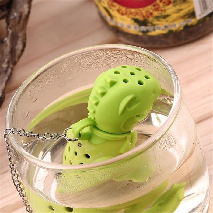 MAXGOODS Fine Green Silicone Dinosaur Tea Infuser Strainer Filter N5 ...
