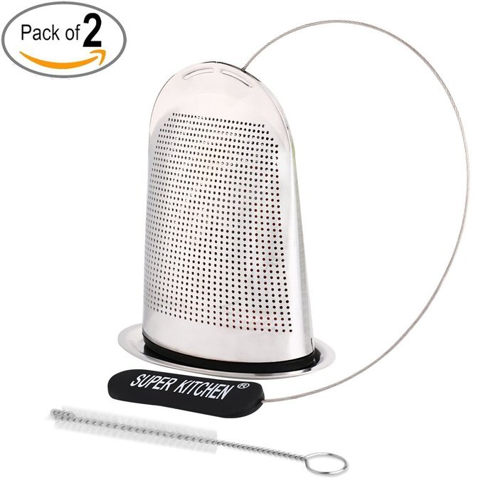 Super Kitchen Ultra Fine Premium Stainless Steel Tea Infuser With Brush ...