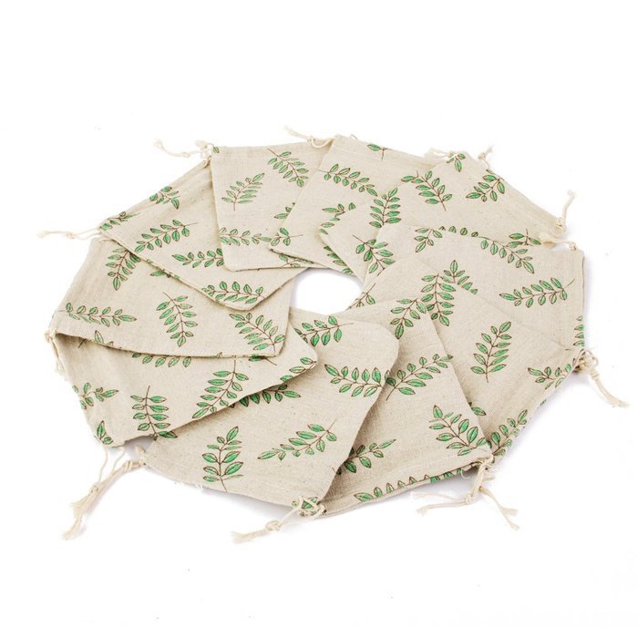10 x Linen Jute Cloth Sack Jewelry Pouch Drawstring Gift Bags (Leaf ...
