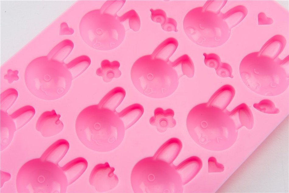 Multi-hole Silicone Lovely Rabbit Chocolate Ice Mold Cake Baking Mould ...