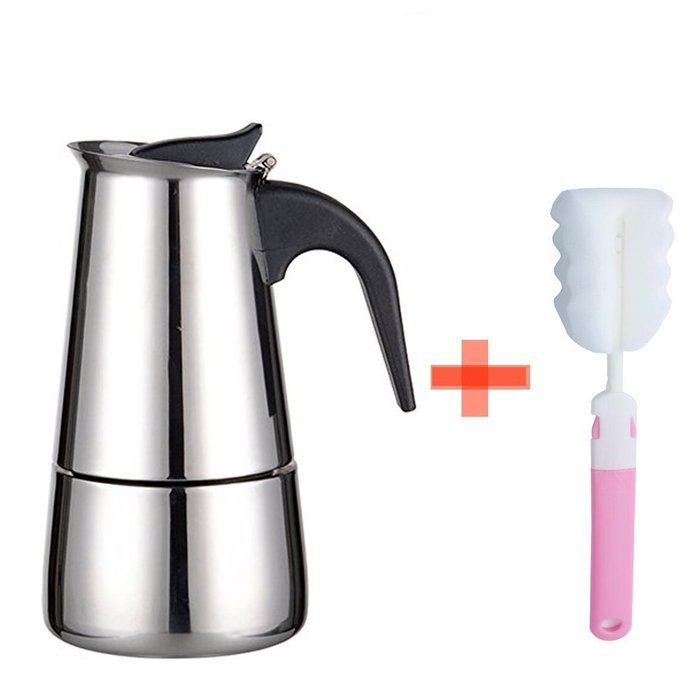Generic 200 ML,4 Cup Moka Coffee Pot,Stainless Steel Stovetop Espresso ...