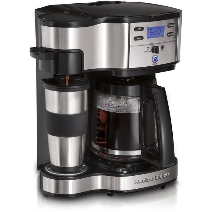 Two Way Brewer Single Serve and 12 cup Coffee Maker w/ Thermal Travel ...