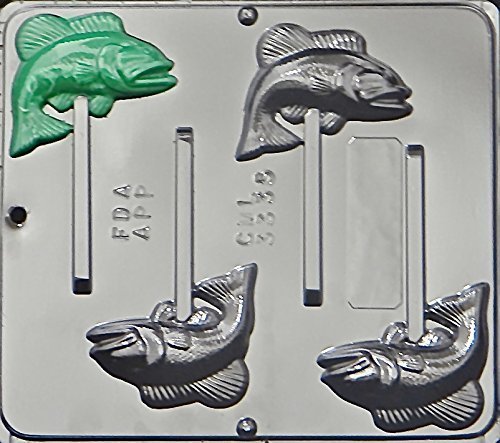 Bass Fish Lollipop Chocolate Candy Mold 3335 free image download