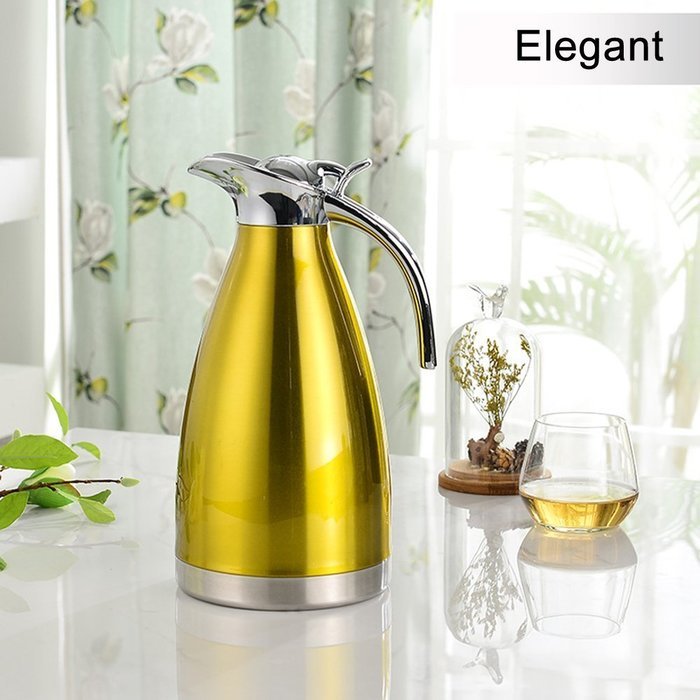 Satin Finish Stainless Steel Thermal Coffee Pot, Vacuum Insulated ...