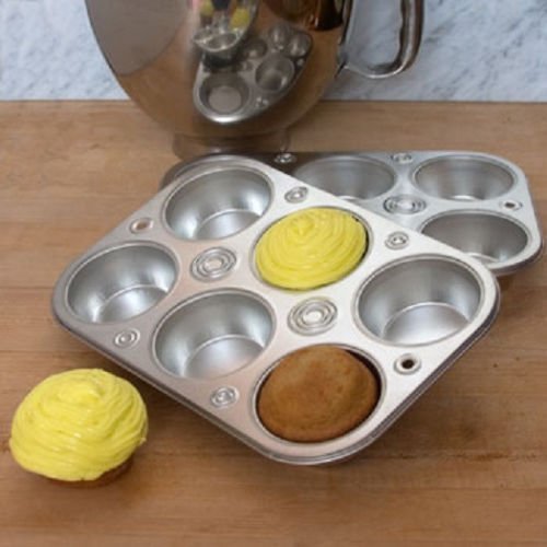 6 Cup Muffin Cooking Pan Heavyweight Steel Bakeware Baking Muffins ...