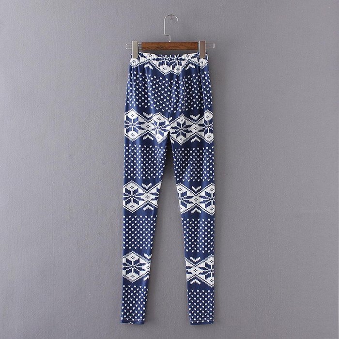 PHOTNO Casual Women Lady Skinny Geometric Print Stretchy Jegging Pants ...