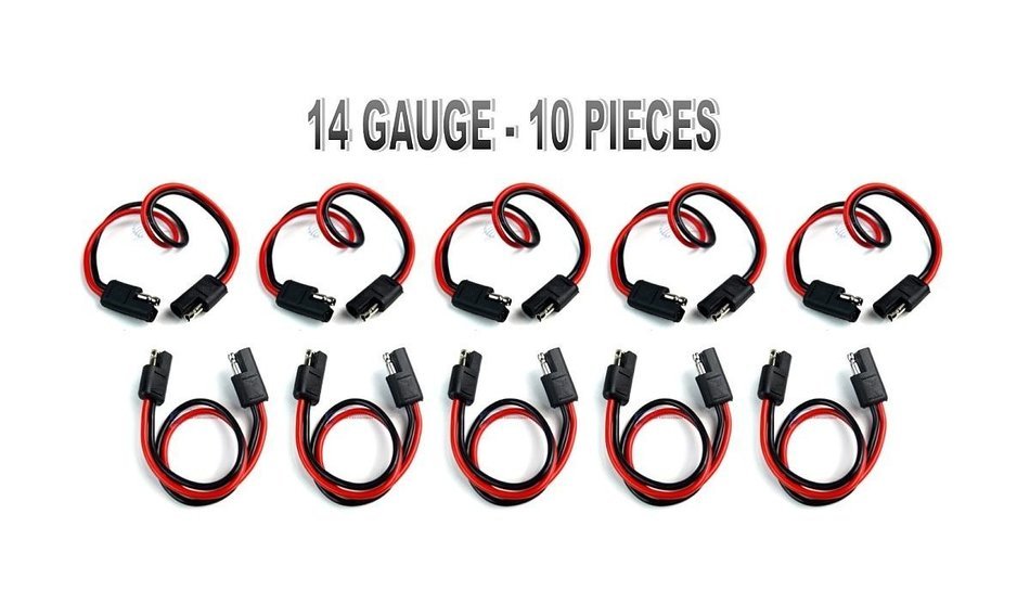 10 PIECES 14 GA 12" QUICK DISCONNECT POLARIZED INLINE POWER CABLE WIRE ...