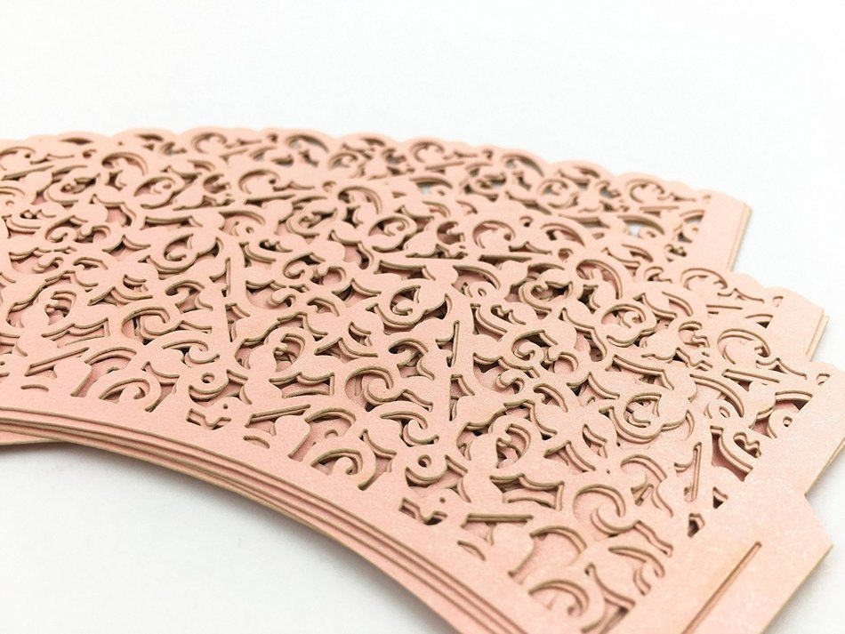 120PCS Classical Lace Cupcake Wrappers Laser Cut Wedding Decorations ...