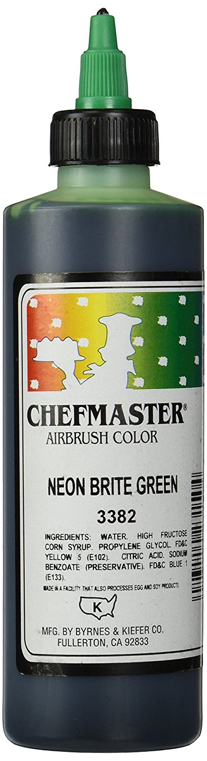 Chefmaster Airbrush Spray Food Color, 9-Ounce, Neon Brite Green N2 free ...