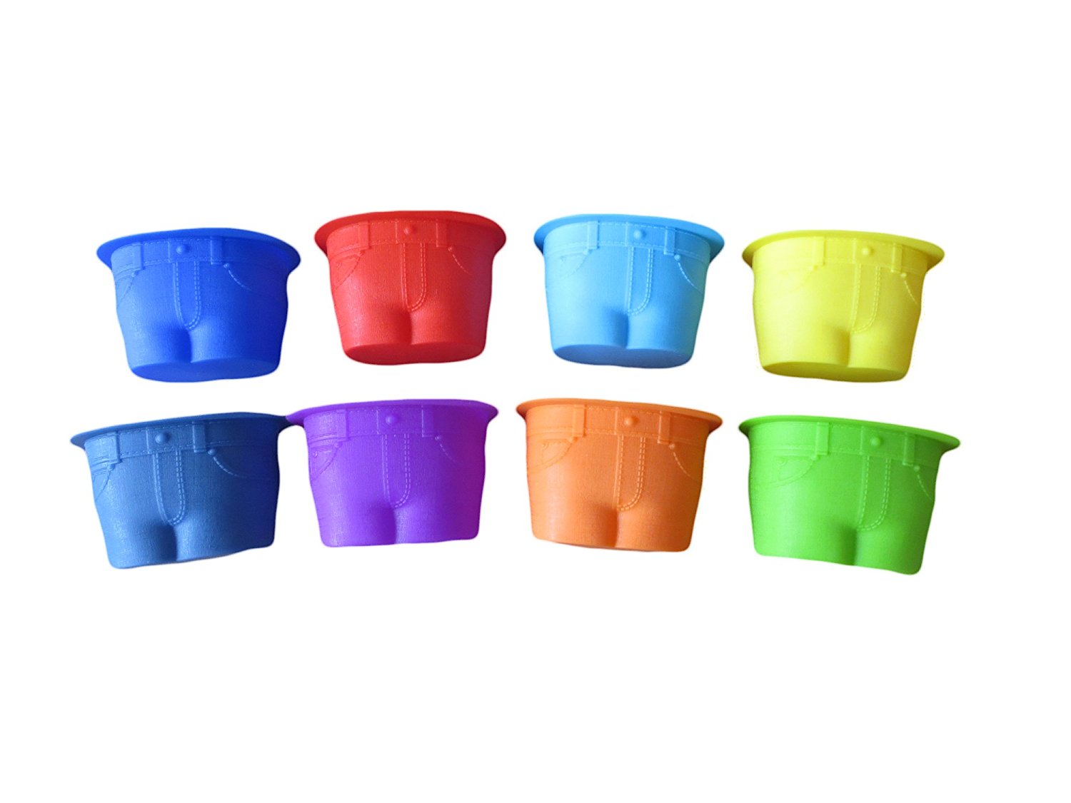 Win&Co The Muffin Family Silicone Baking Cups Set of 8 Jean Shaped ...