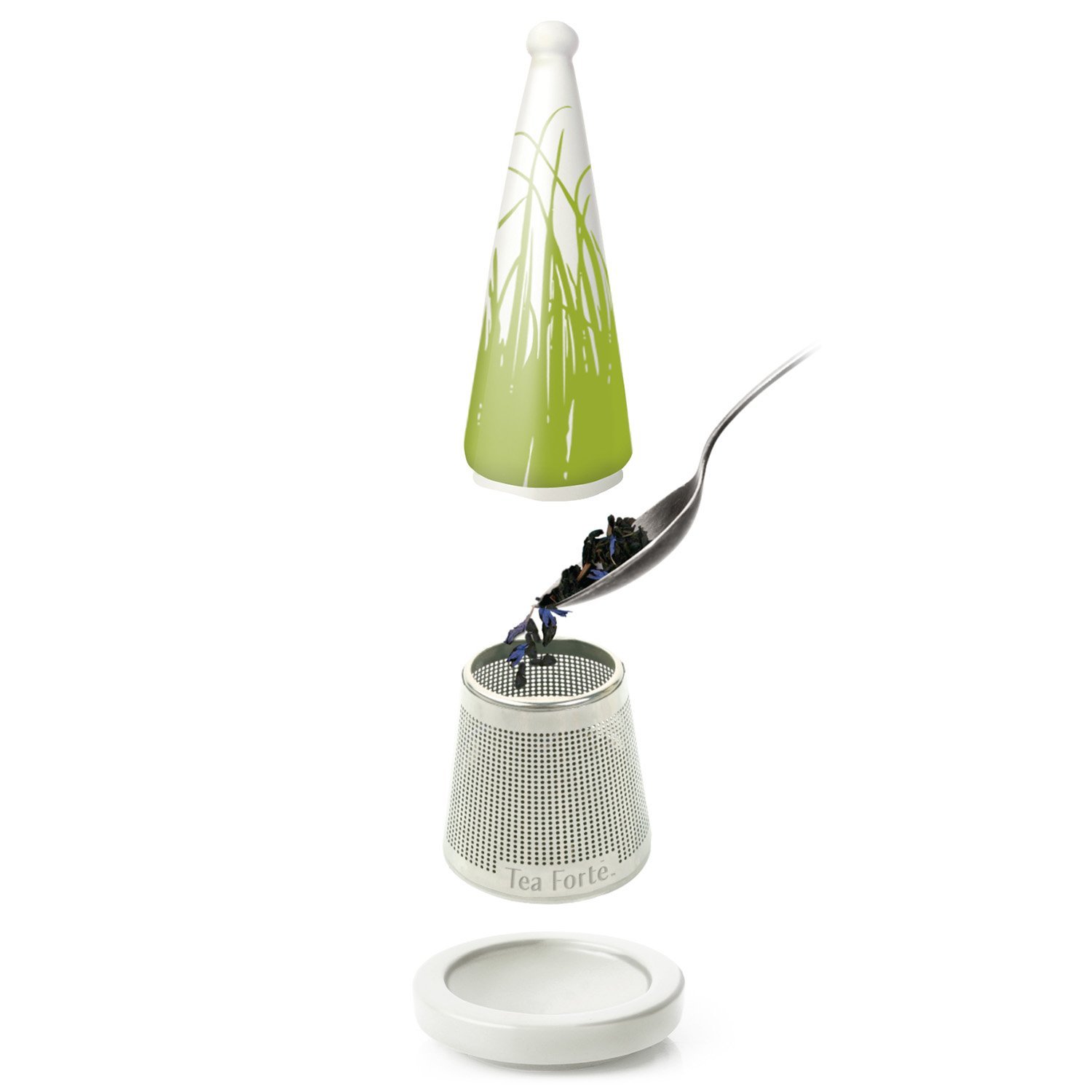 Tea Forte LUCI Loose Leaf Tea Infuser and Drip Plate, Spring Grass N4 ...