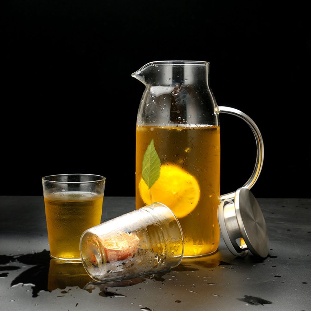 Artcome 1.8 Liter Hand Made Glass Pitcher Iced Tea Pitcher with ...