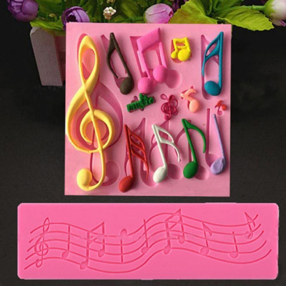 Genenic Fondant Music Note Mat Baking Tool Cake Mold Silicone Mould N4 ...