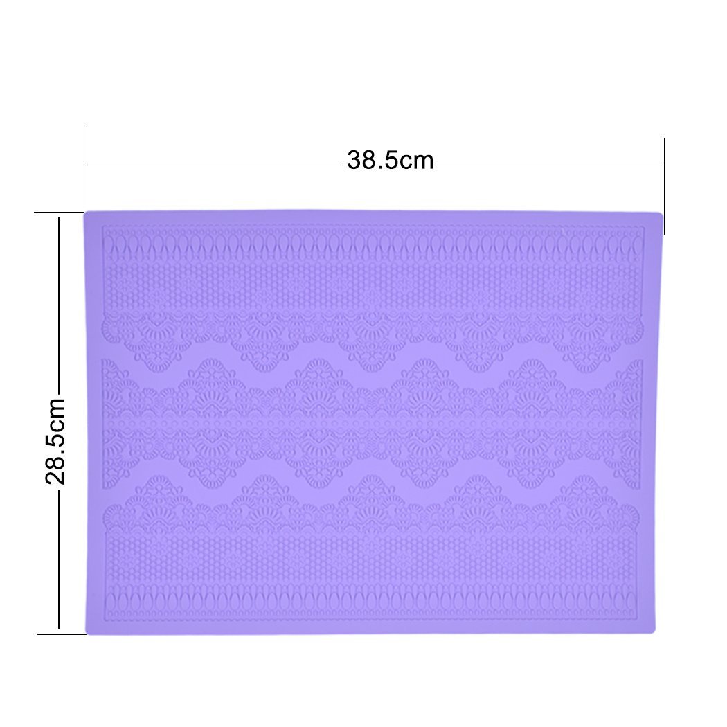 Inkint Fondant Cake Decorating Tools Silicone Border Decoration Pad Sugarcraft Lace Molds Cake ...