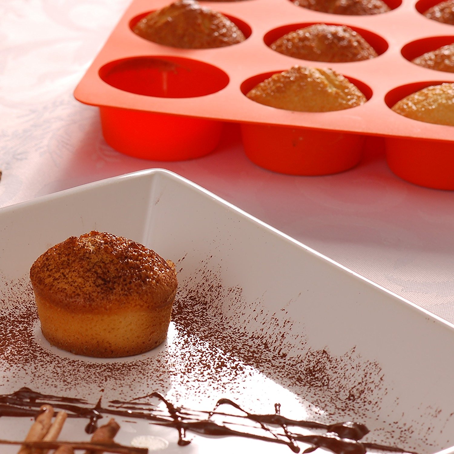 Silicone Muffin Pan 12-Cavity, Premium Quality - Unique Food Grade ...