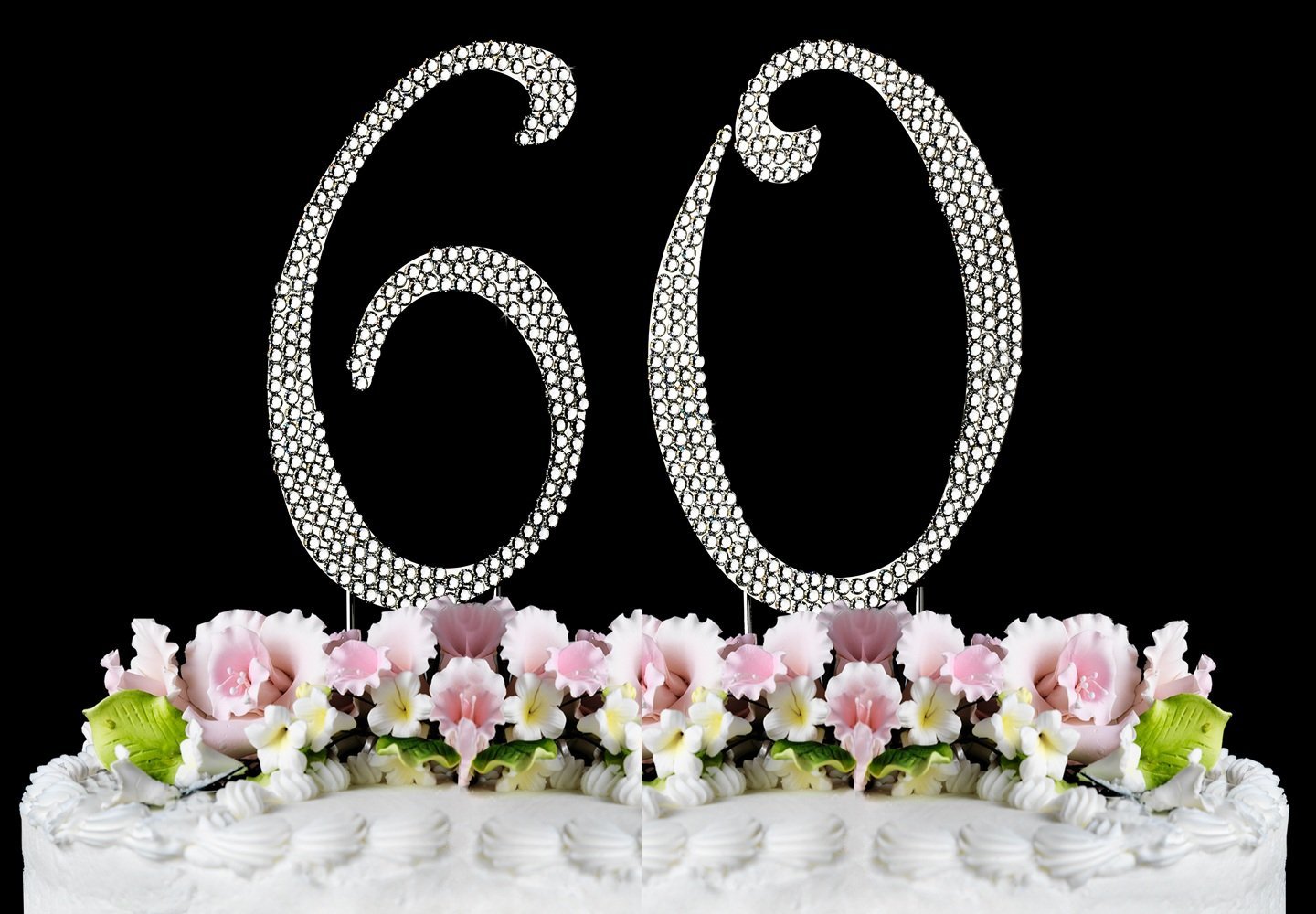 Rhinestone Cake Topper Number 60 free image download