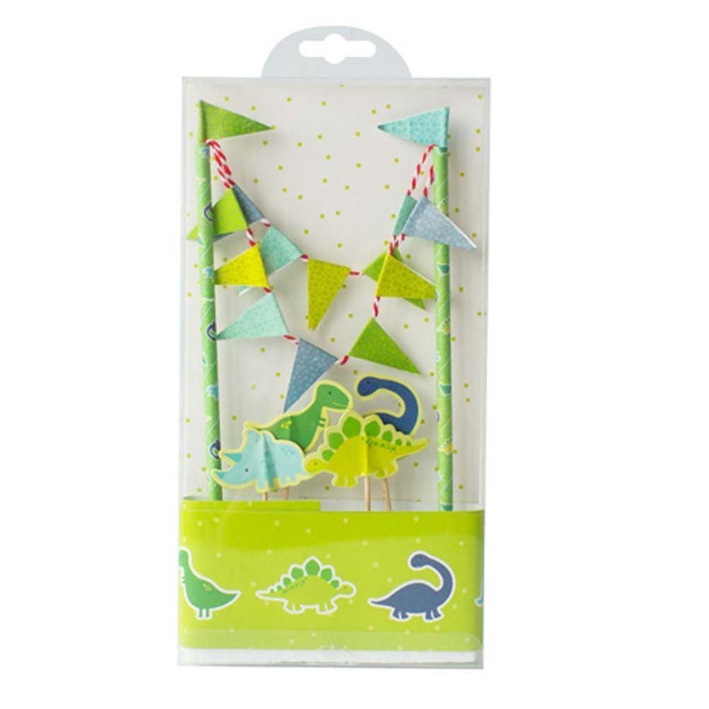 Cute Animals Zoo Dinosaur Cake Bunting Toppers Flag Banner Picks Wrap ...