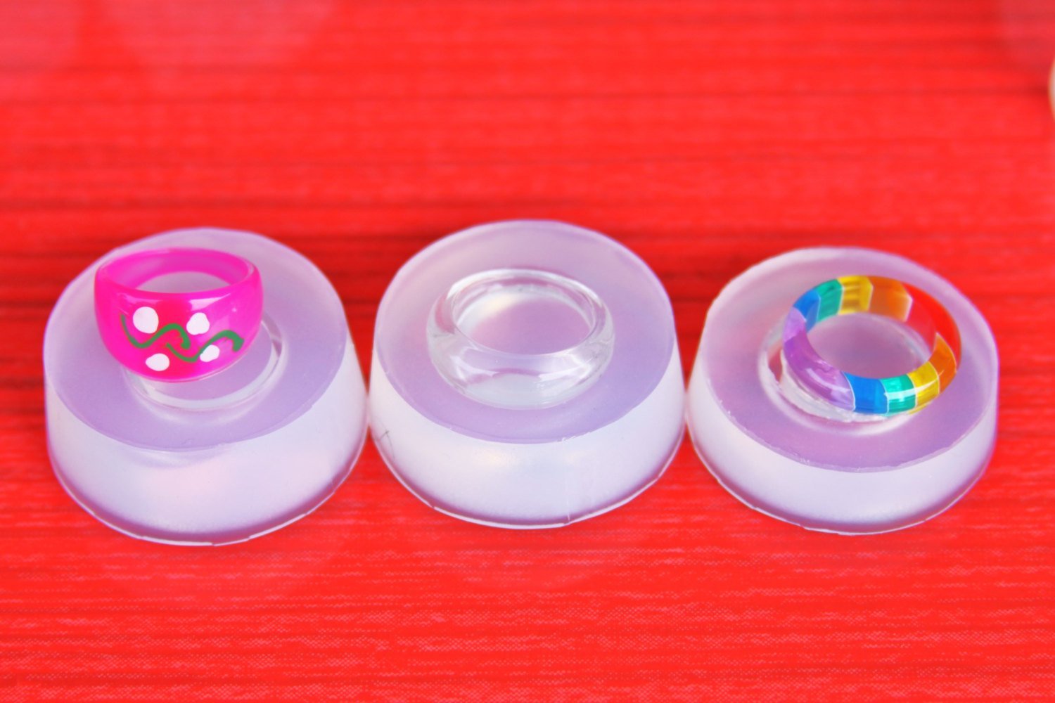 LOT Clear silicone rings Molds!! 10 molds!!!. Size 6-2pc, 7-2pc, 7.75 ...