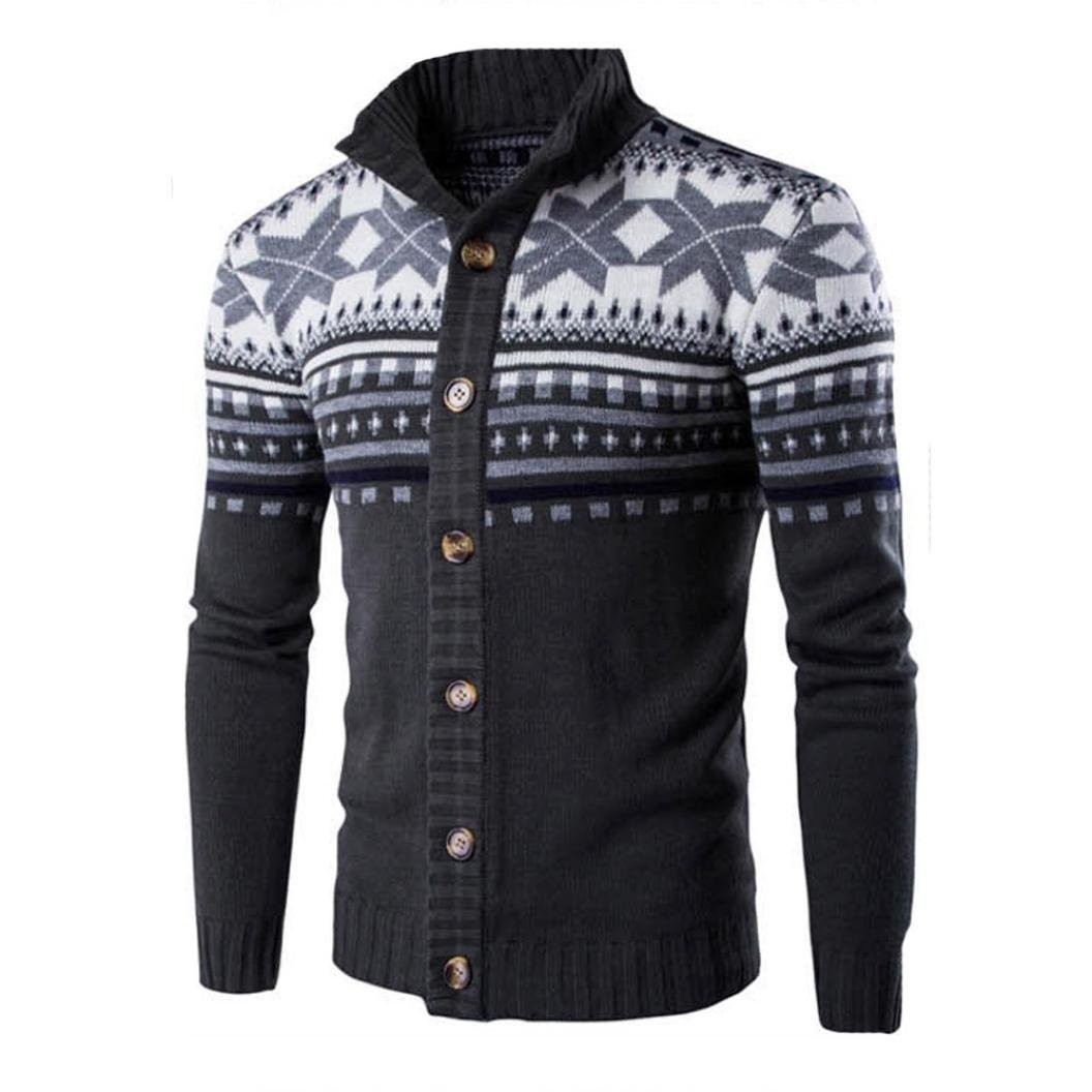 Laimeng,Men 's Knitting wool Hooded Nail Wind Neck Sweater Jacket ...