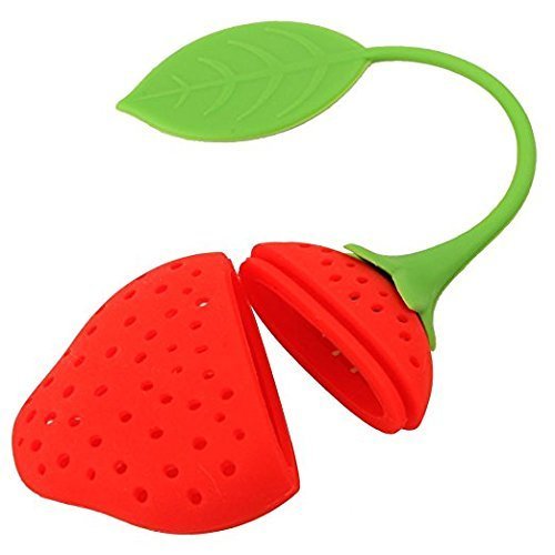 Pinovk Cute Reusable Strawberry Silicone Herbal Spice Tea Leaf Infuser ...