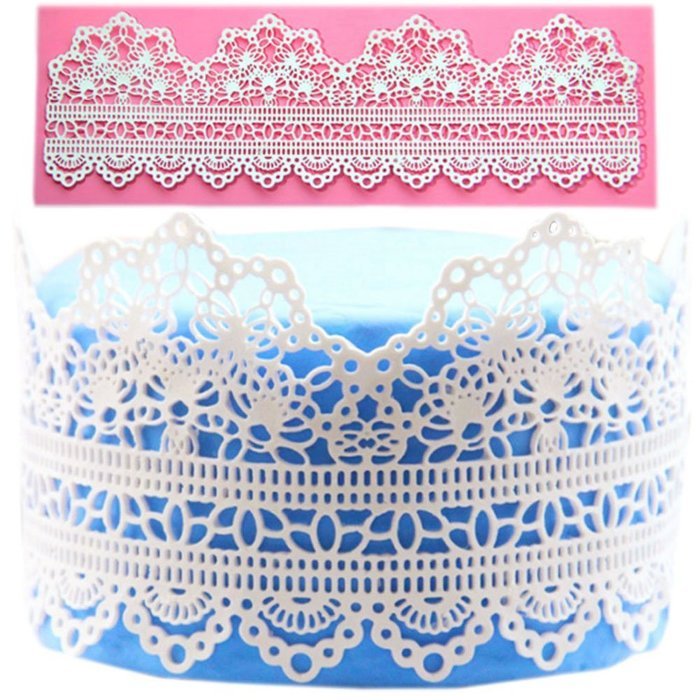Lesirit Flower Pattern Silicone Fondant Mat Cake Lace Embossed Cake ...