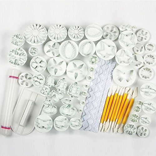 Ehdching 68pcs Cake Sugarcraft Fondant Decorating Plunger Cutters Tools ...
