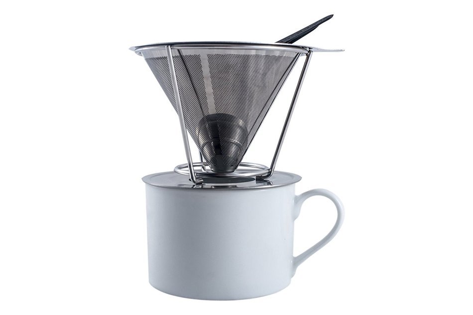 Coffee Cone Stainless Steel Pour Over Coffee Maker, Micro Filter Coffee ...