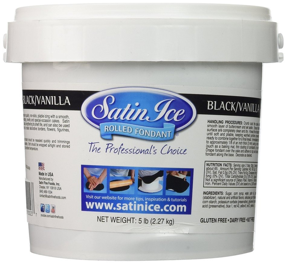 Satin Ice Black/Vanilla Rolled Fondant, 5 lb Tub N5 free image download