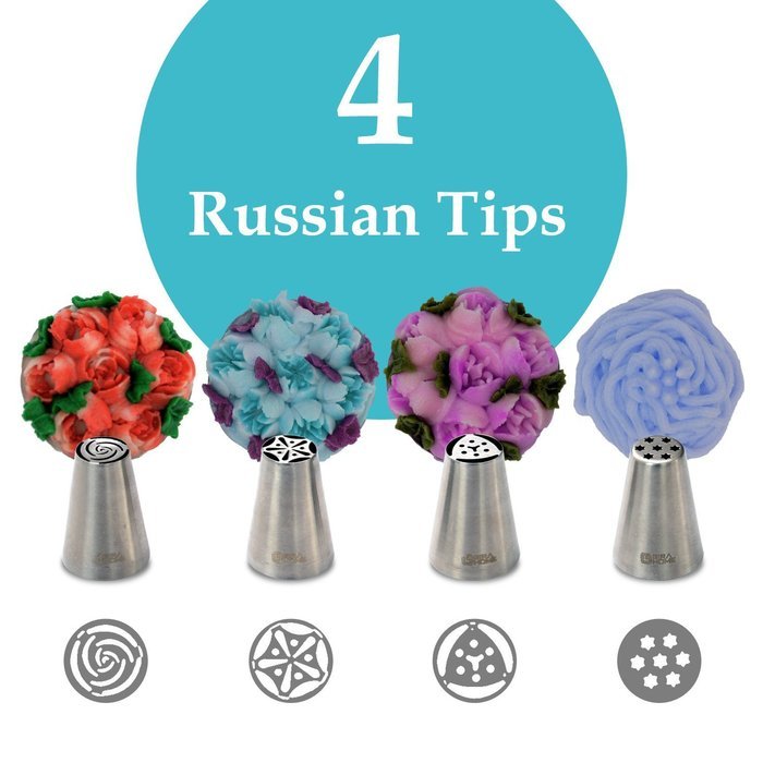 Premium Cake Decorating Tips Kit | Frosting Bags and Tips, 14 Seamless ...