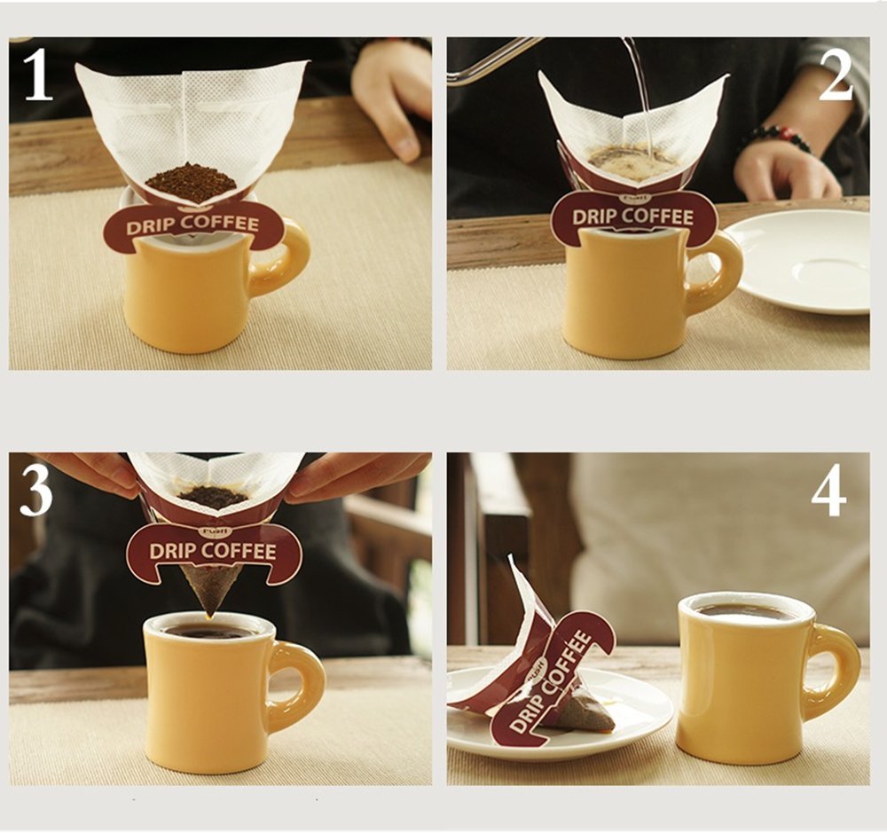 Huayoung 30-pcs Conical & Travel Coffee Filters Hanging Ear Coffee Bags ...