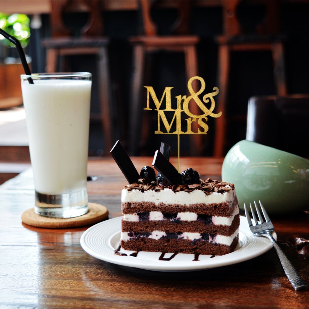 20 Pcs Gold Glitter Mr Mrs Cupcake Cake Toppers Pick Wedding Bridal ...
