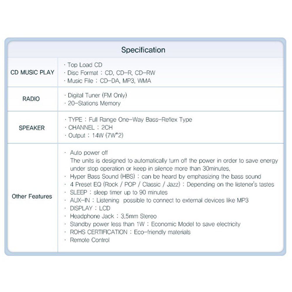 Inkel P-417 Micro Componant System Cd Player USB Fm Ac220v N2 free ...