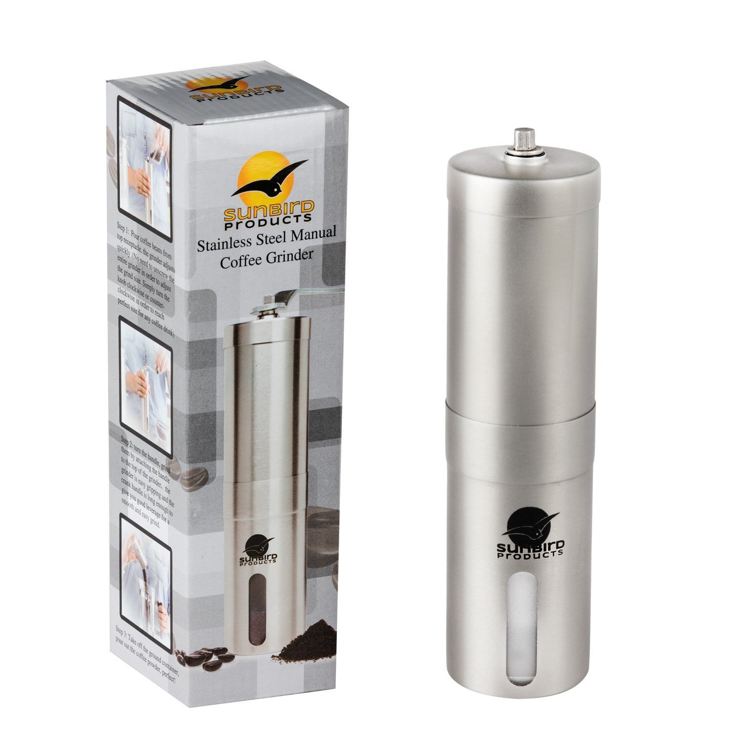 Sunbird Products Ceramic Burr Manual Coffee Grinder, Portable Coffee ...