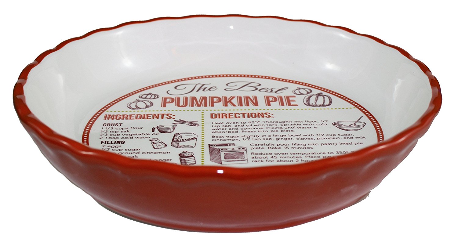 Ceramic 'Recipe' Pie Plate (Pumpkin) free image download