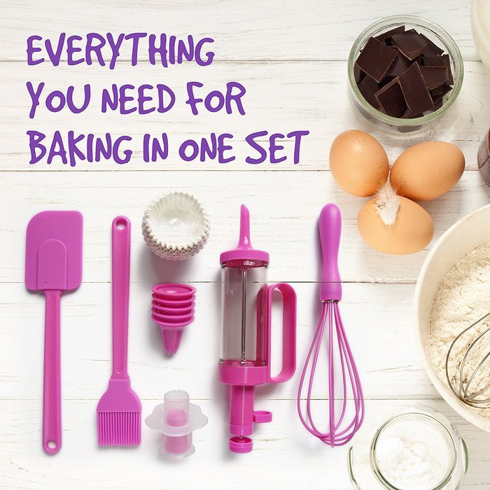 Cake and Cupcake Baking Kit - Set of 11 Accesories for Decorating ...