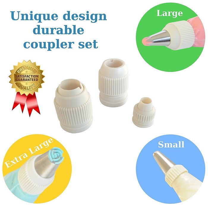 Premium Cake Decorating Tips Kit | Frosting Bags and Tips, 14 Seamless ...