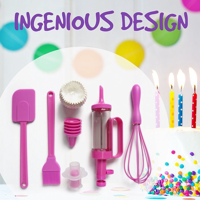 Cake and Cupcake Baking Kit - Set of 11 Accesories for Decorating ...