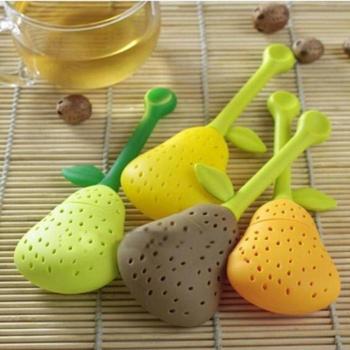MAXGOODS Fine Silicone Pear Tea Leaf Strainer Herbal Spice Infuser ...